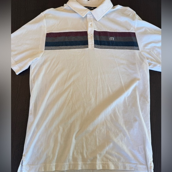 Travis Mathew | Shirts | Travis Mathew White Golf Shirt With Stripe ...